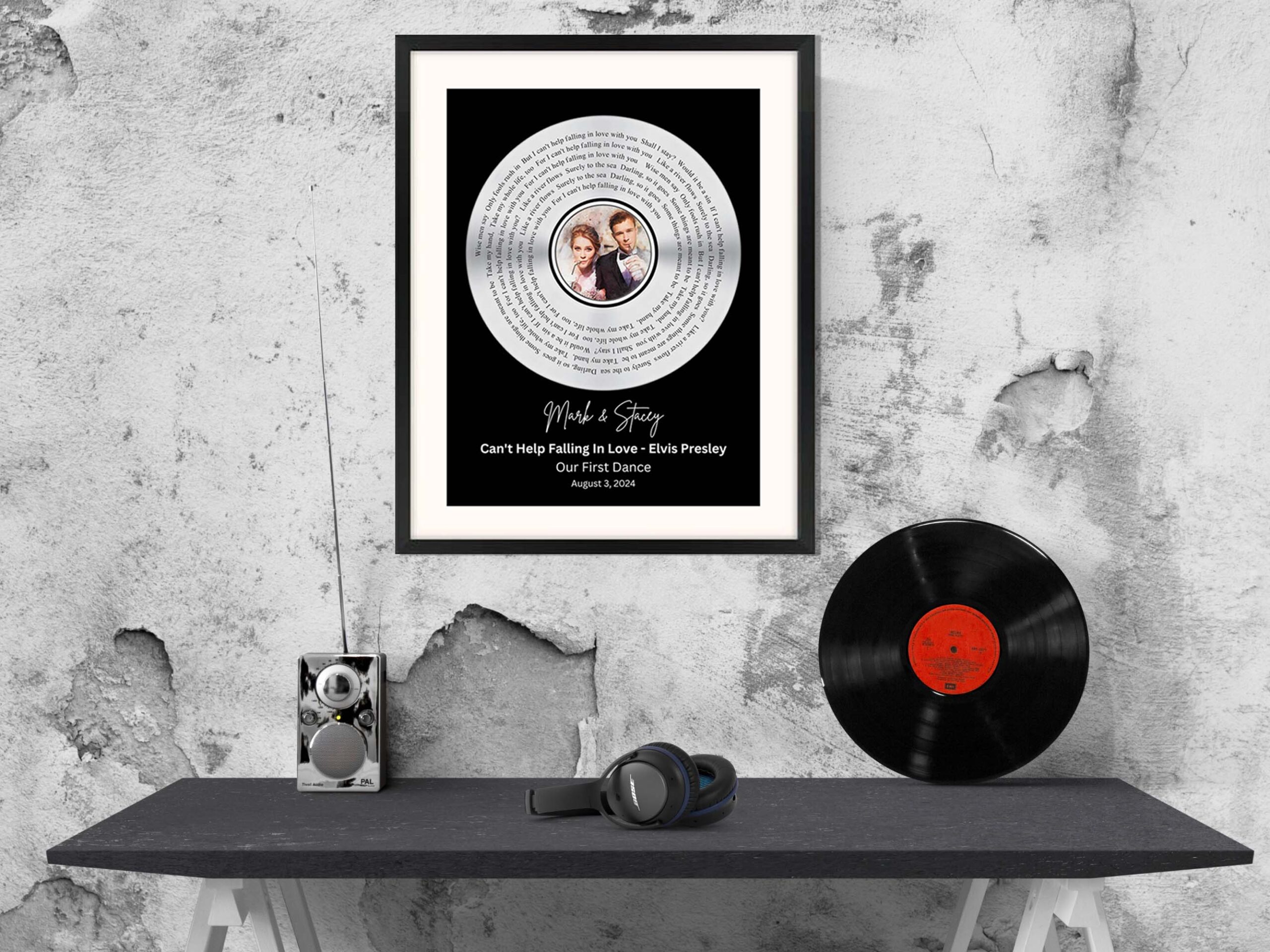 Vinyl Record Song Lyrics Portrait - Creative Designs by Mee
